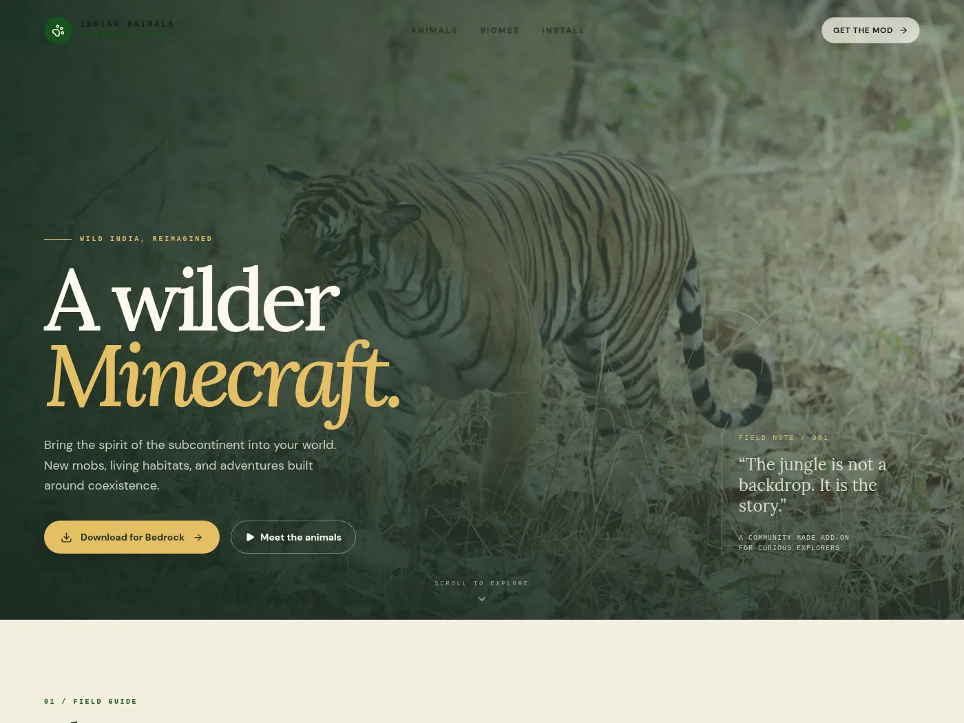 Indian Animals Minecraft Mod