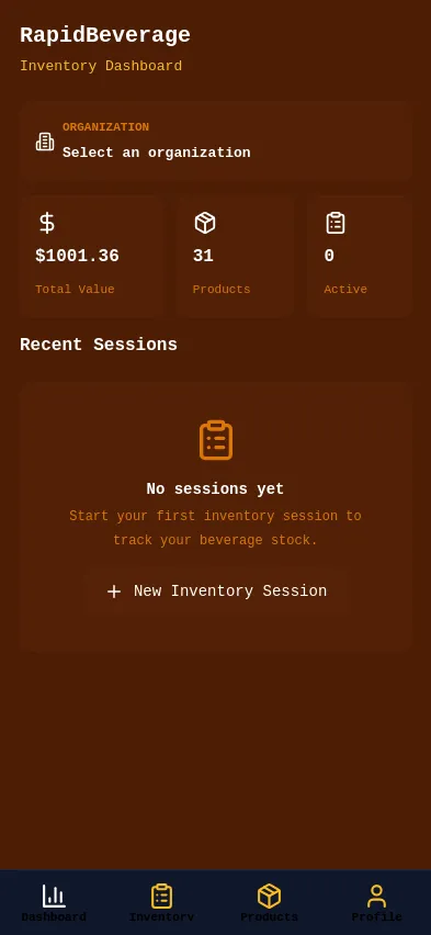 RapidBeverage Inventory App