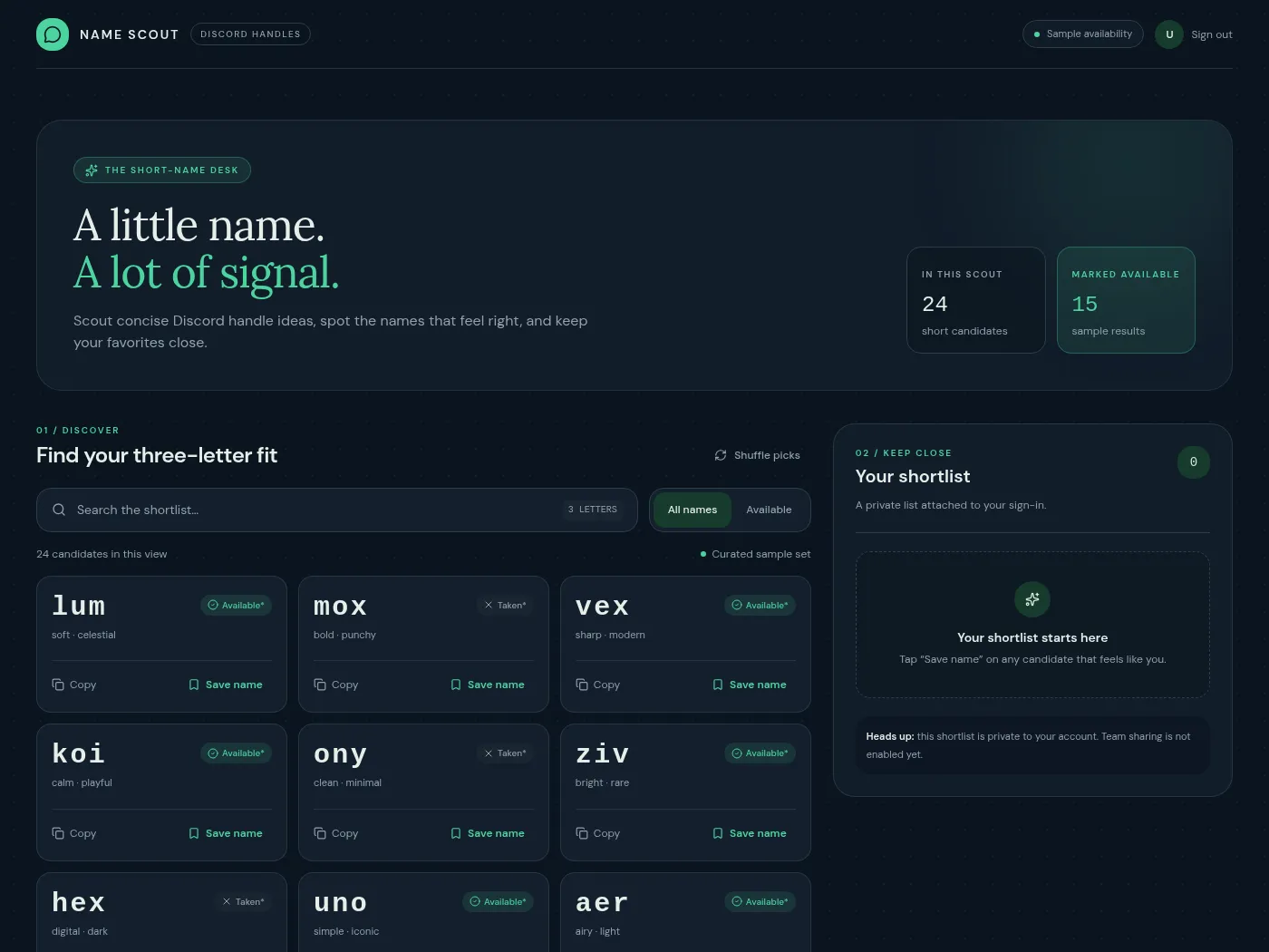 Discord Name Scout