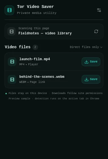 Tor Video Saver