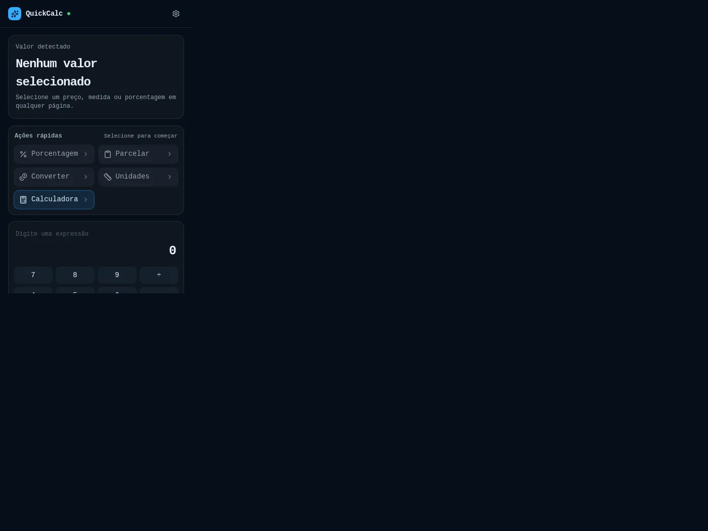 QuickCalc Chrome Extension