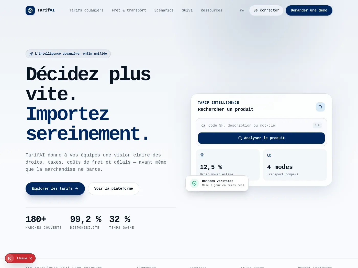 TarifAI Customs Platform