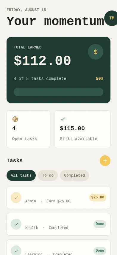 TasksMoney Tracker