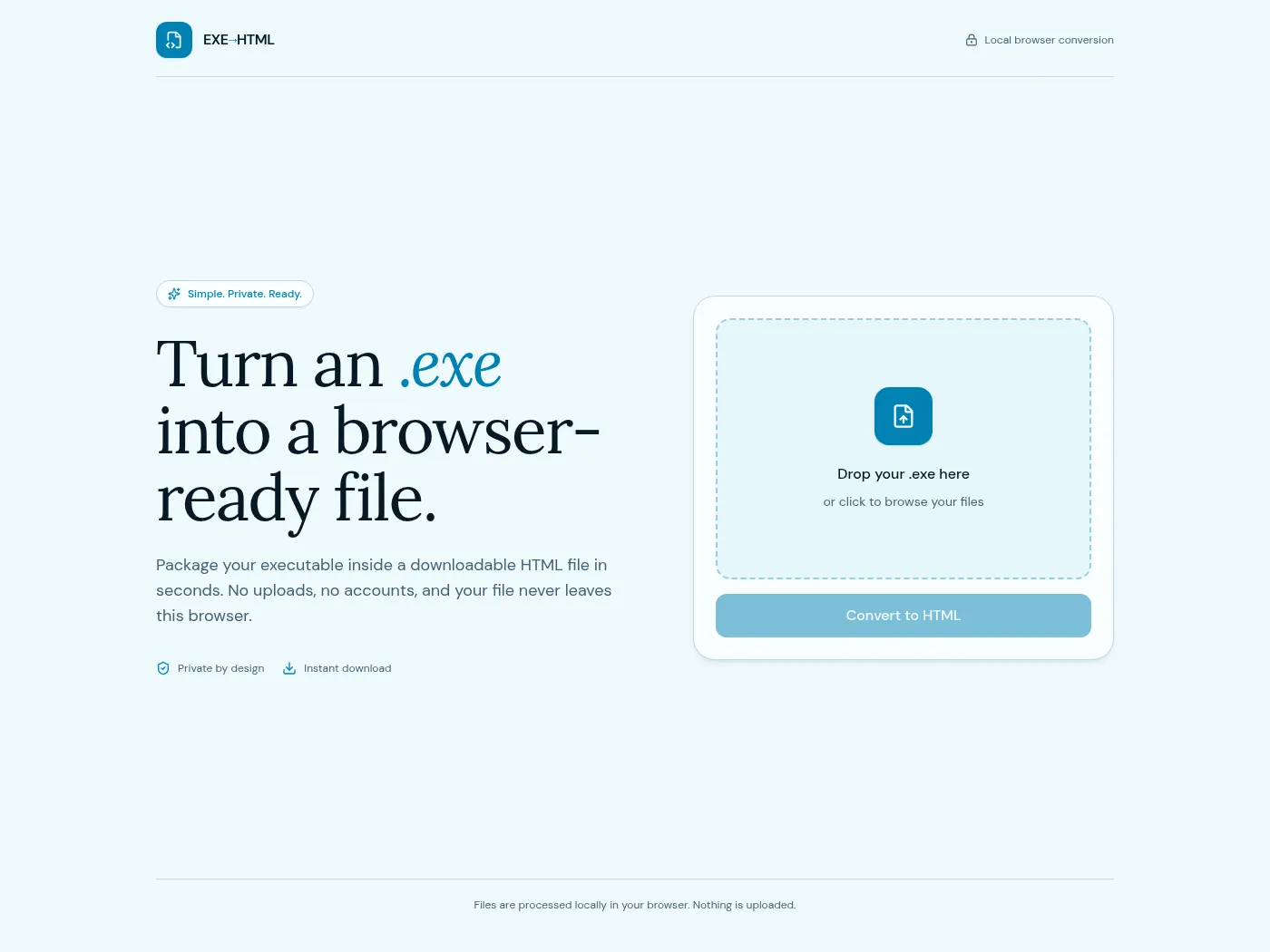EXE to HTML Converter