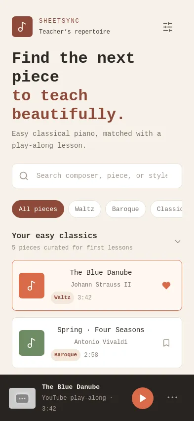 SheetSync Music Teacher App