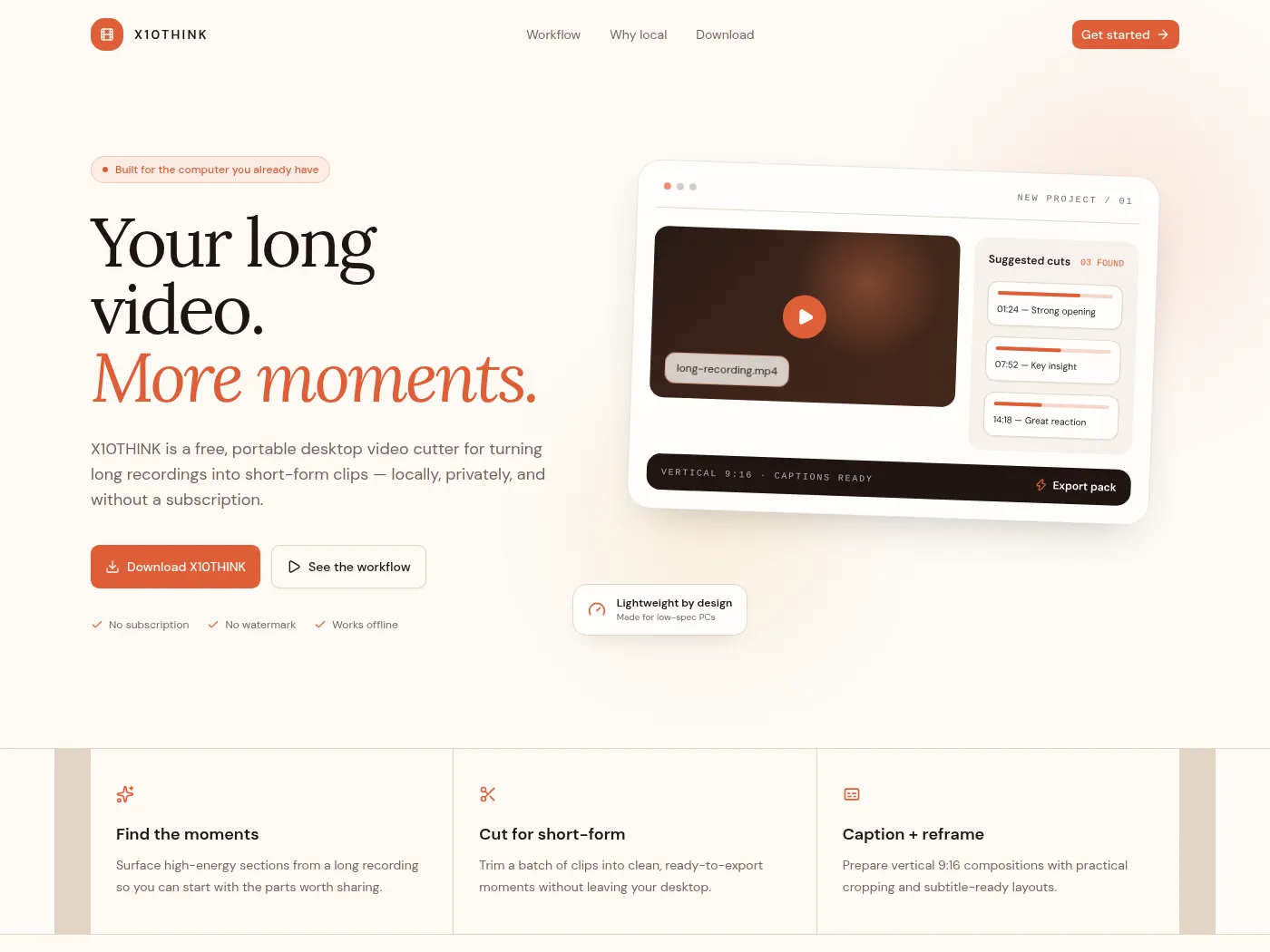 X10THINK AI Video Cutter
