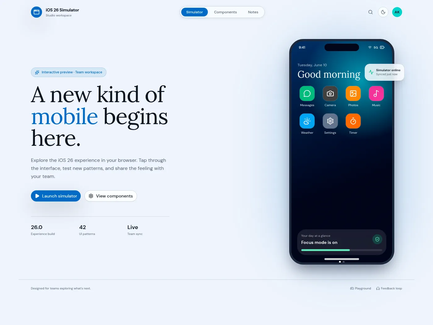 iOS 26 Web Simulator