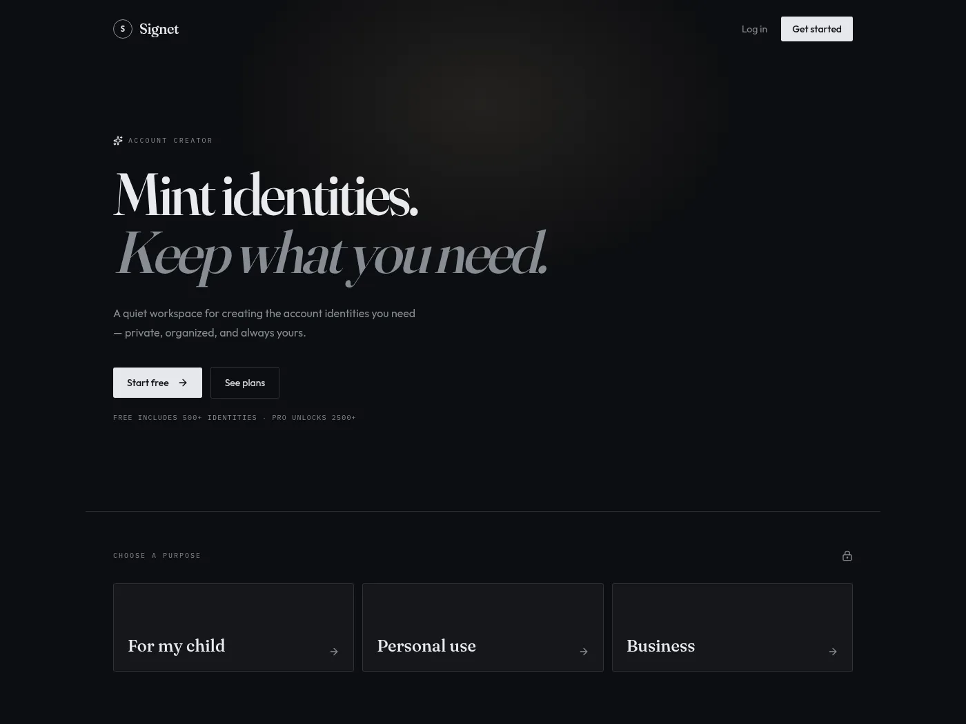Signet Identity Minting App