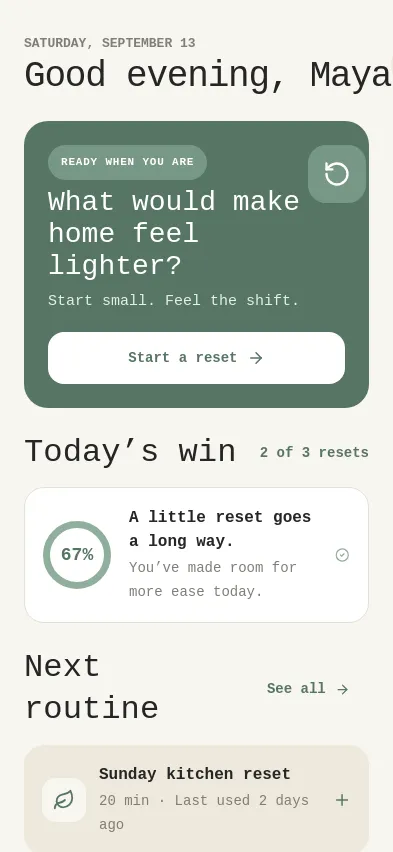 Reset: Calm Shared Home App