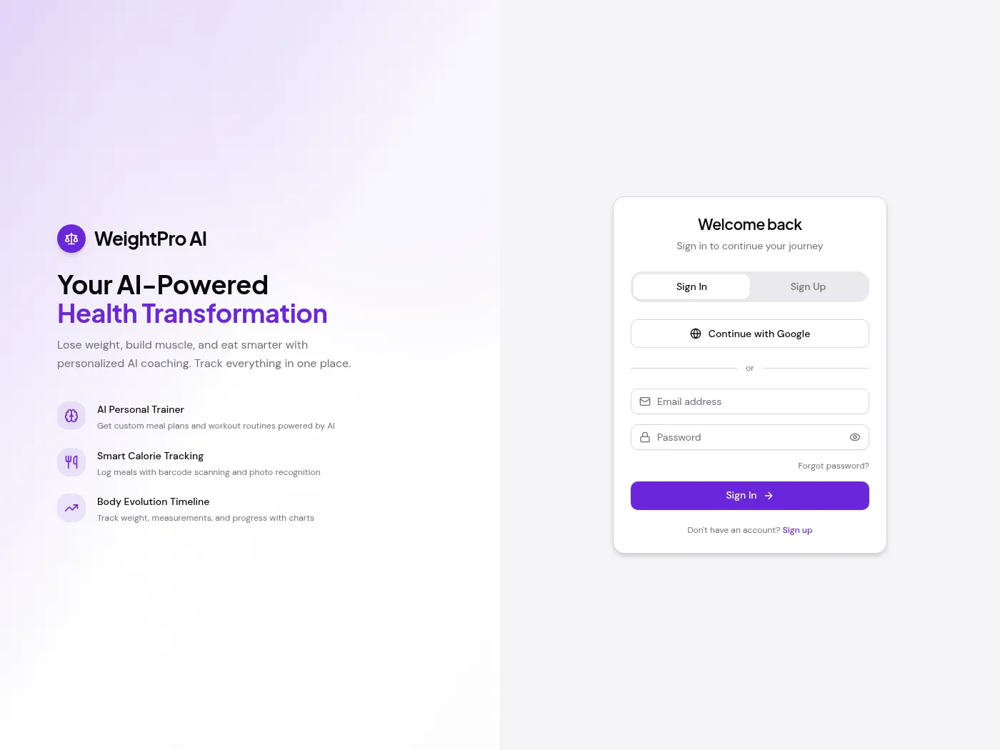 WeightPro AI Health Tracker