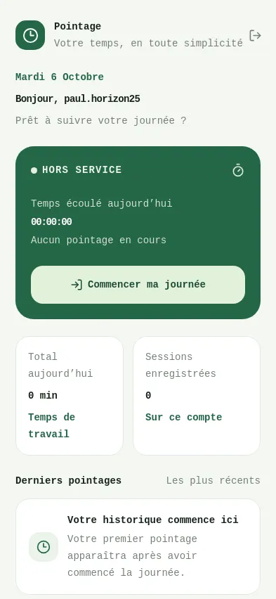 Badgeuse Mobile Time Tracker