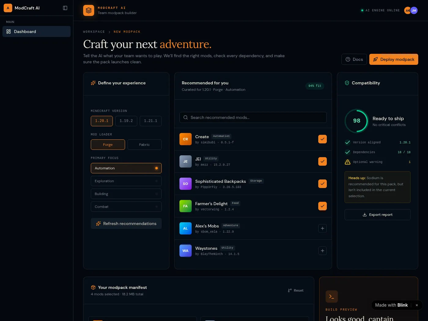 ModCraft AI Builder