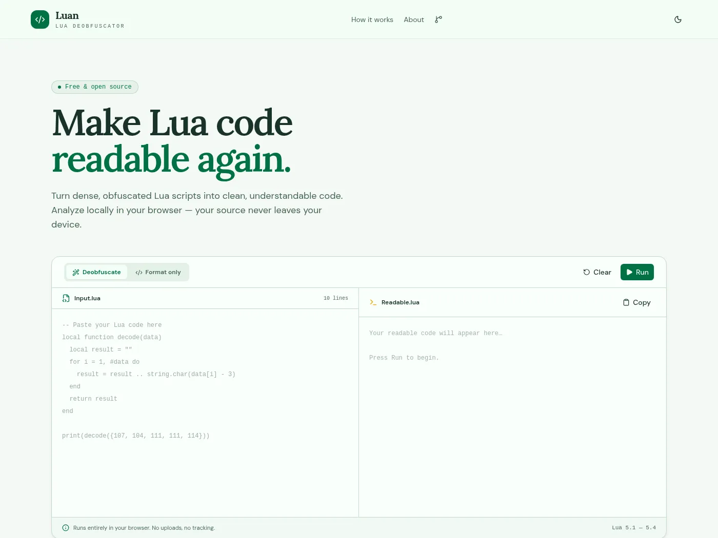 Lua Deobfuscator Tool