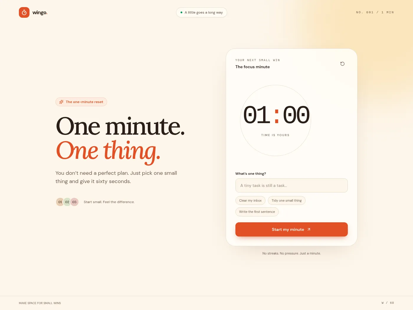 Wingo One-Minute Tool
