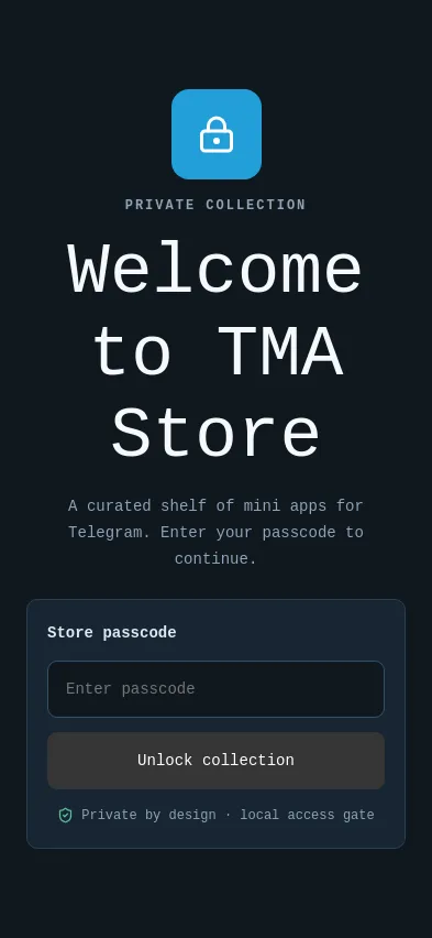 Secure Telegram Mini App Store