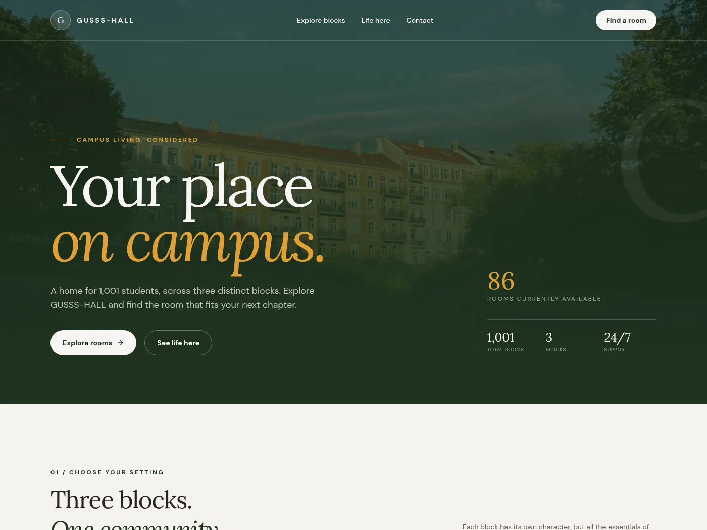 GUSSS Hall Hostel Portal