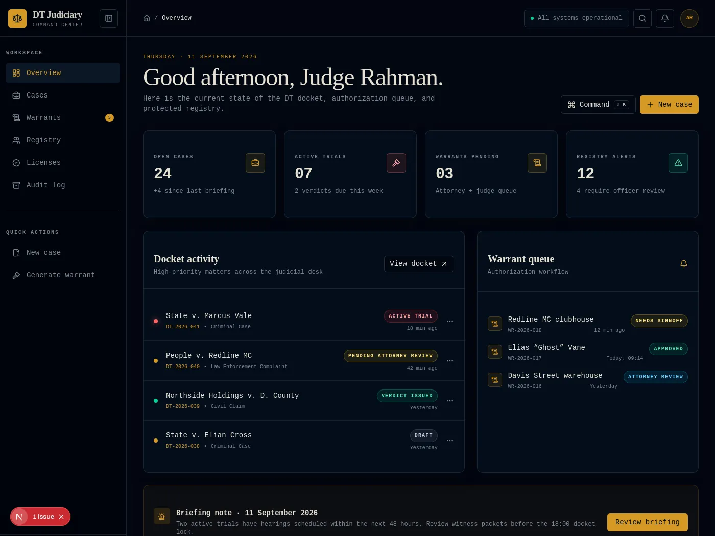 DT Judicial Dashboard