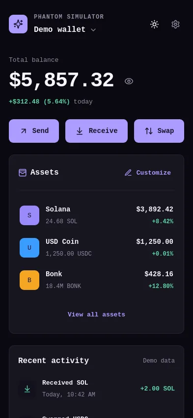 Phantom Wallet Simulator