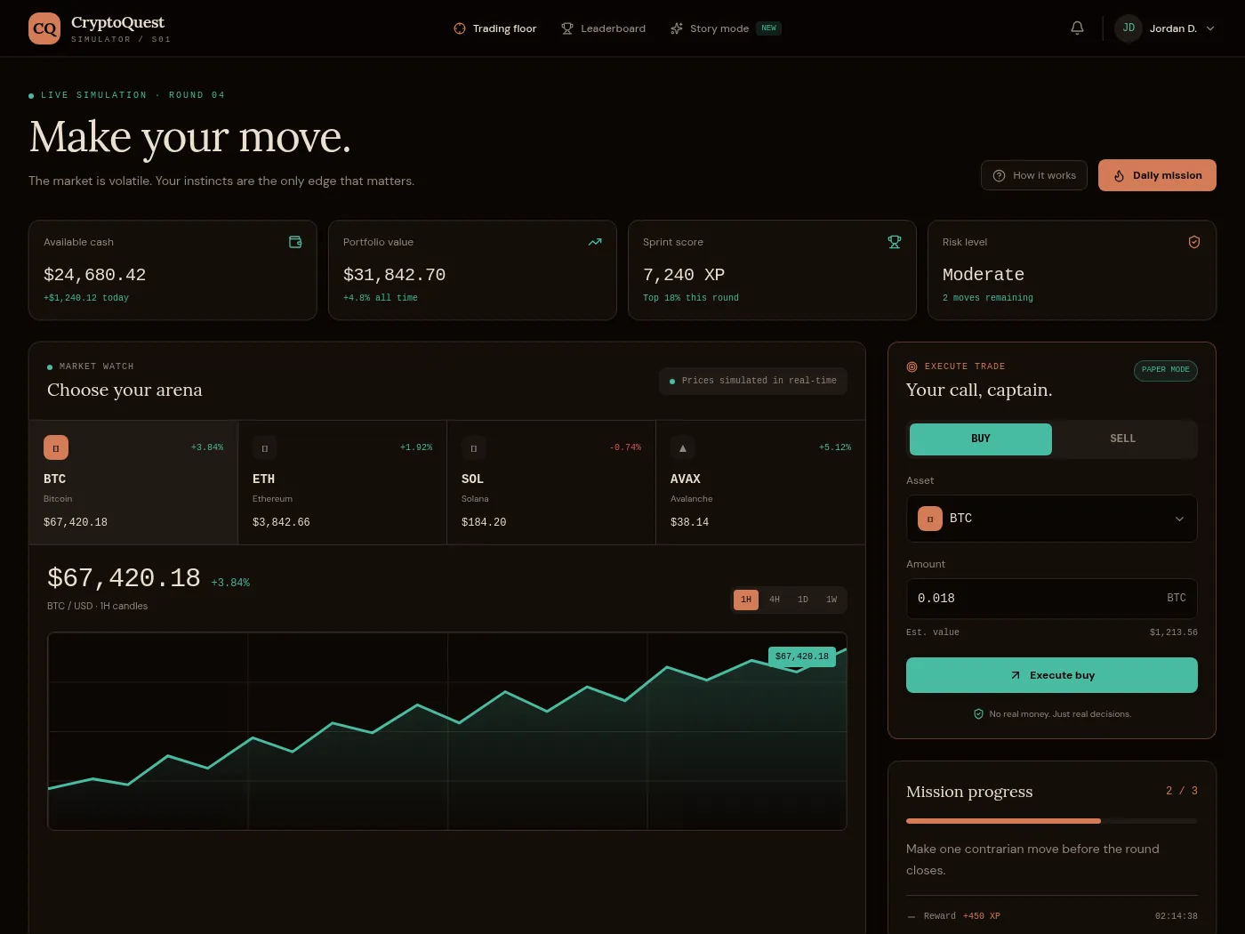 CryptoQuest Simulator