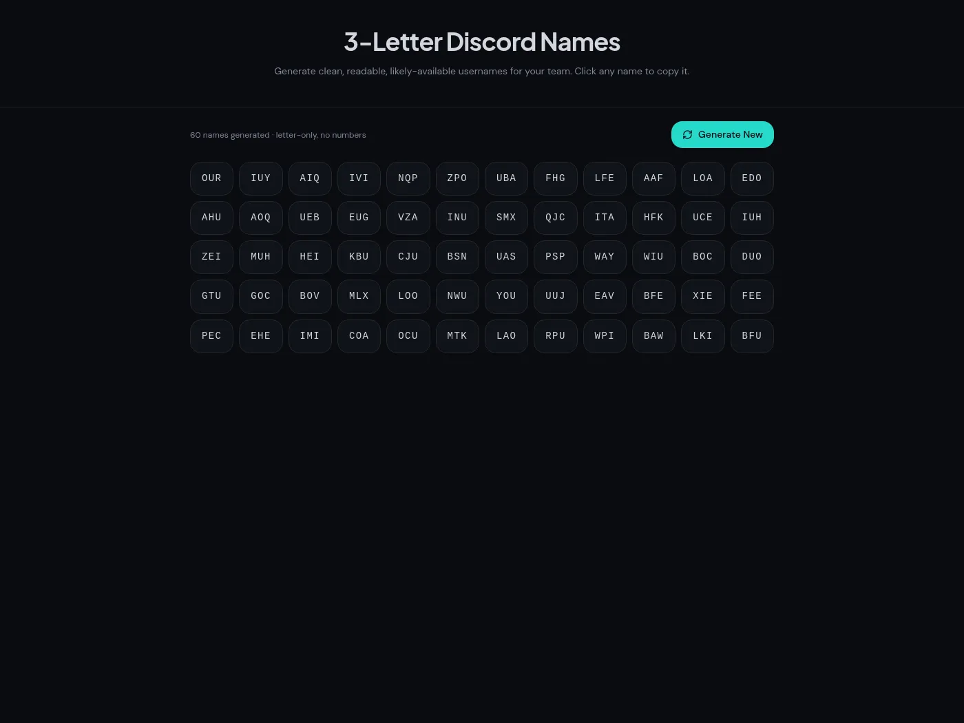Discord Name Finder