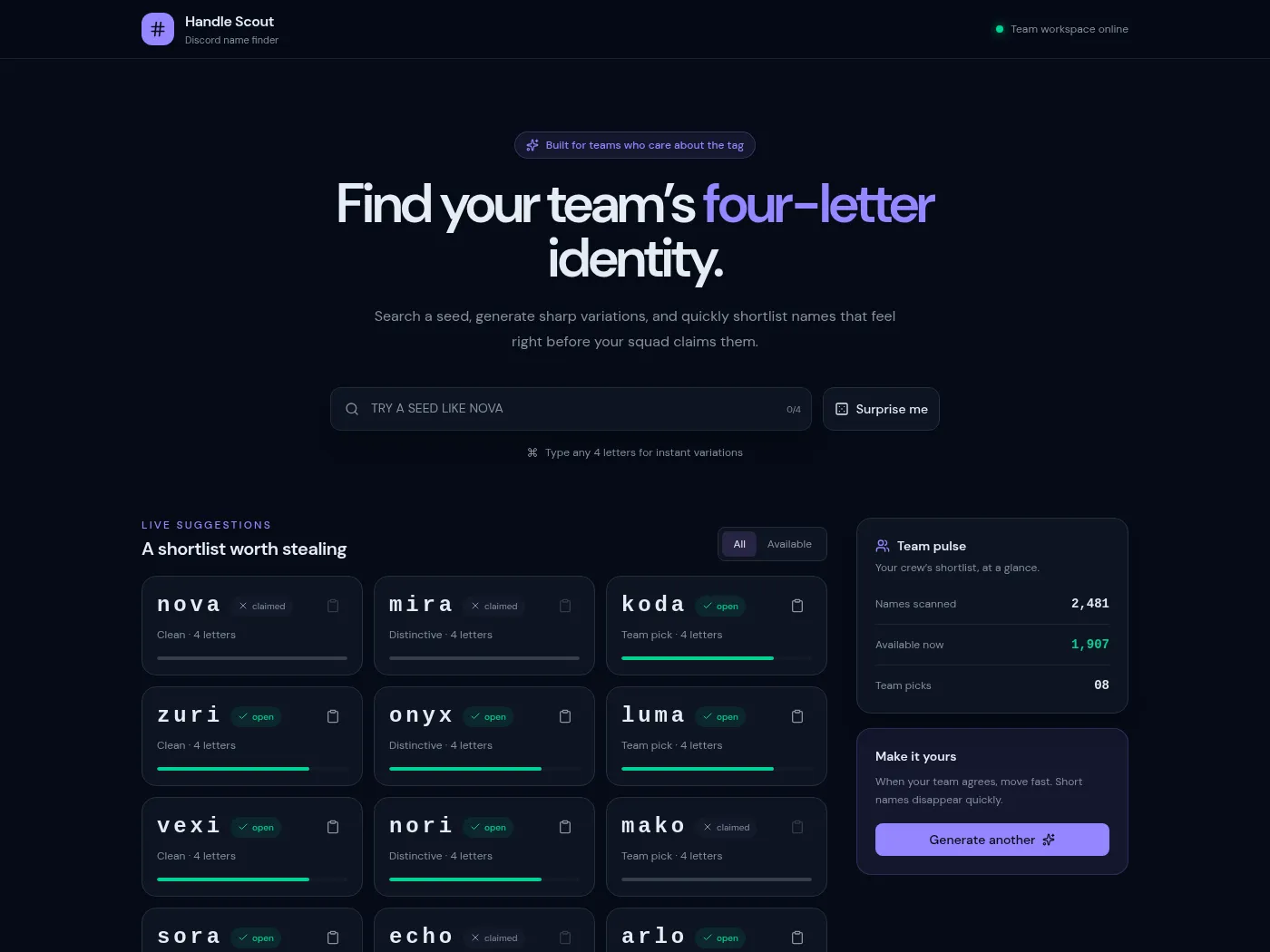 Discord Name Finder
