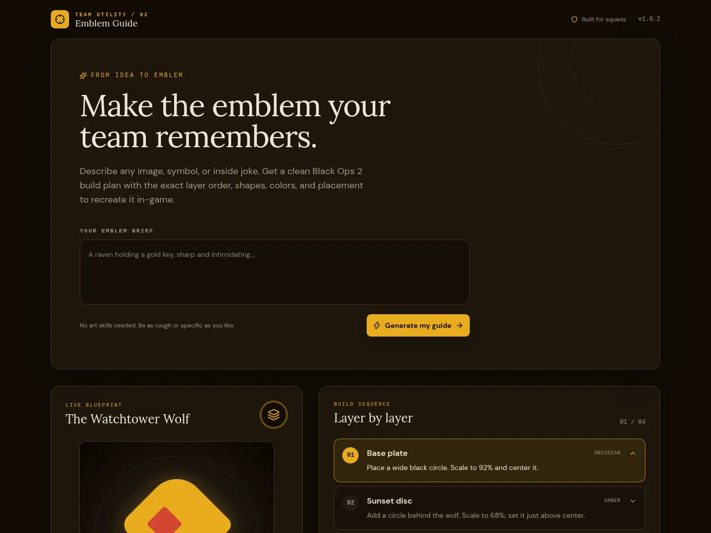 Emblem Guide Generator