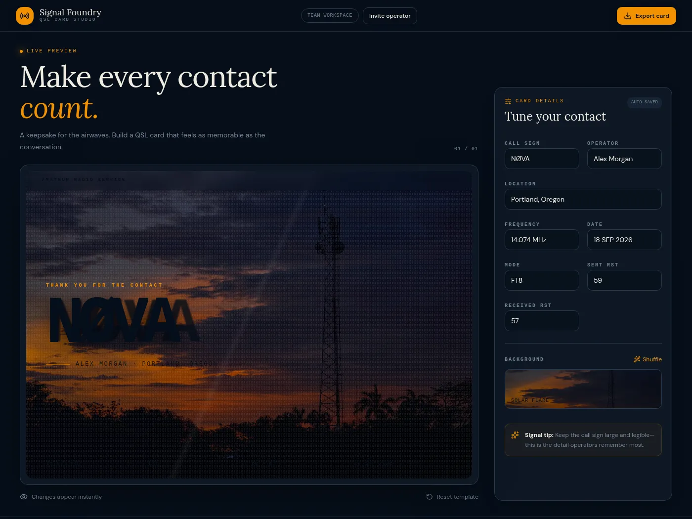 QSL Card Creator