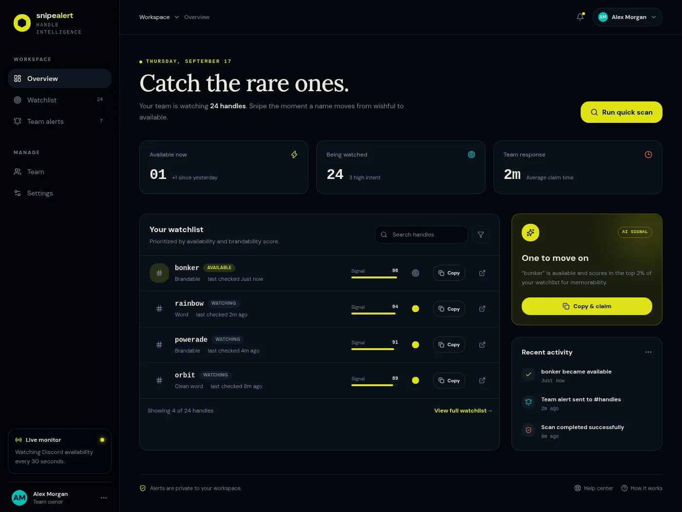 Discord Snipe Alert