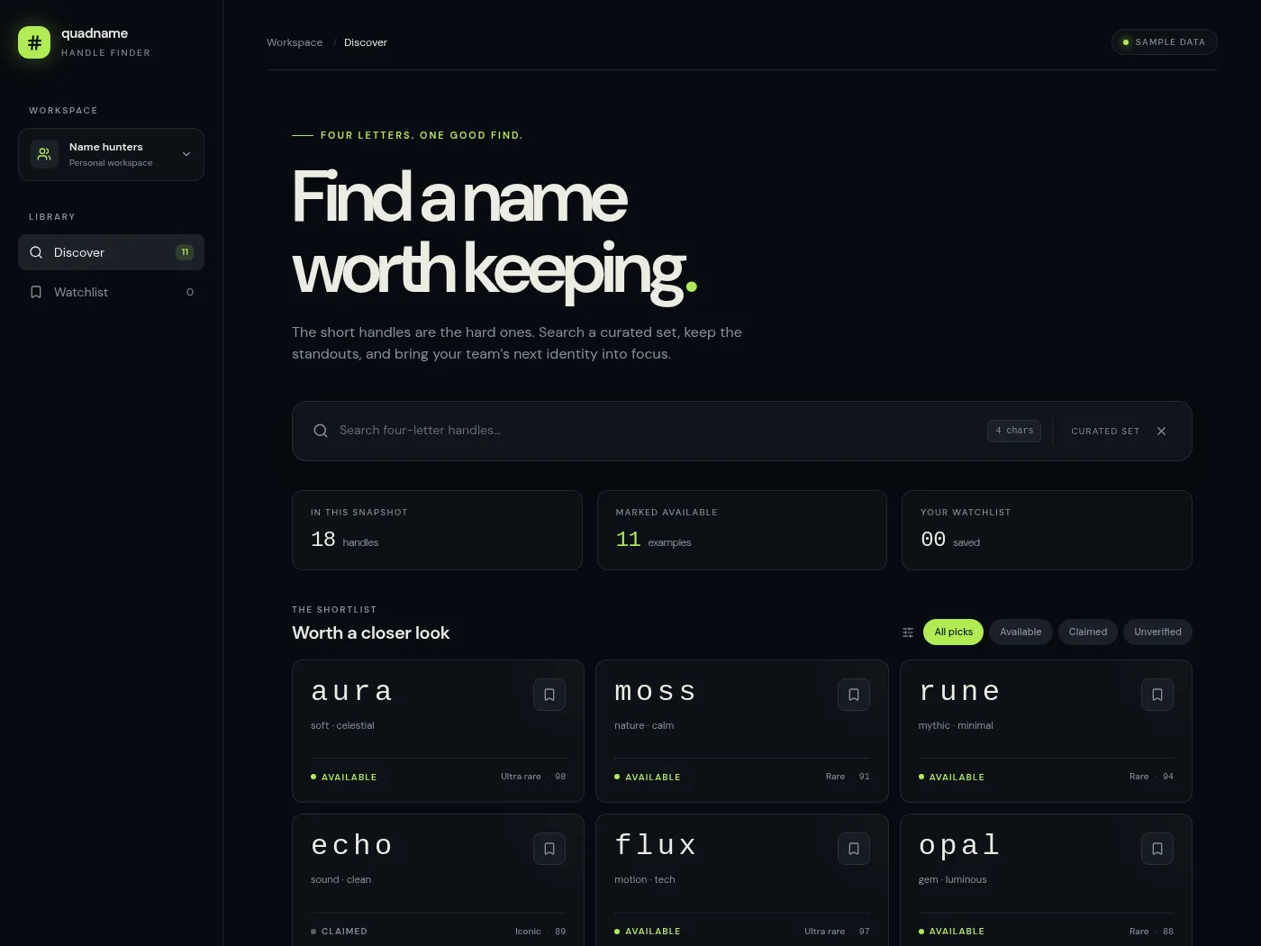 QuadName Finder