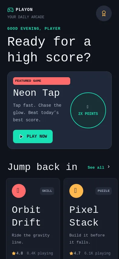 PlayOn Mobile Arcade
