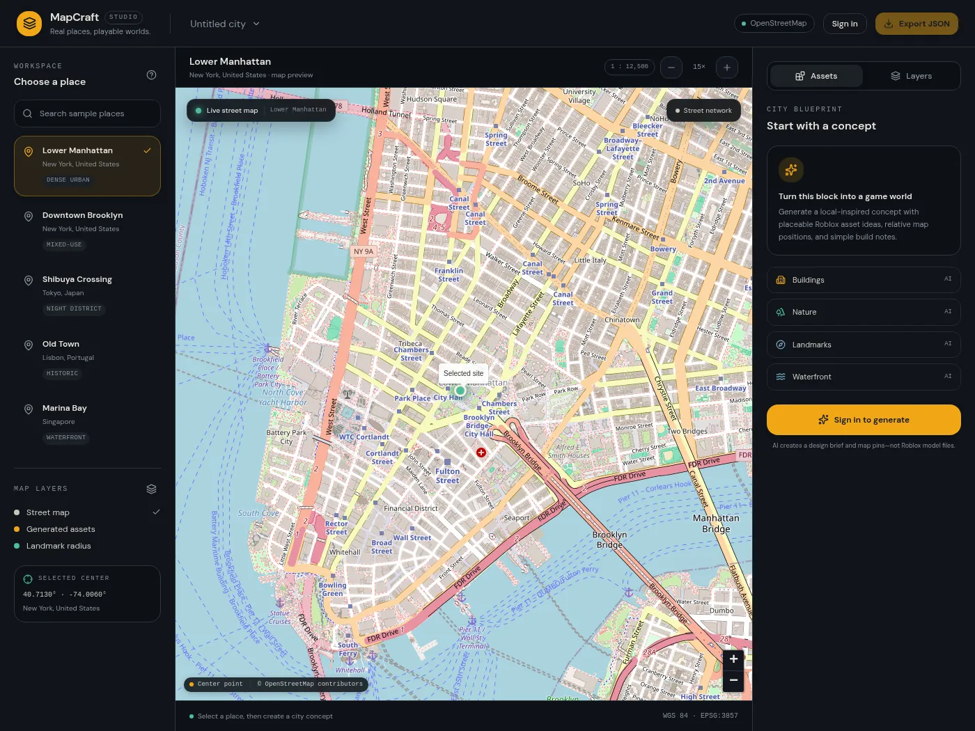 MapCraft AI Cities