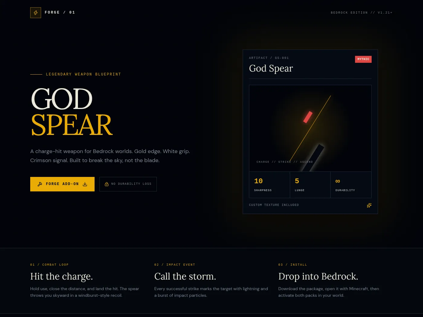 God Spear Minecraft Mod