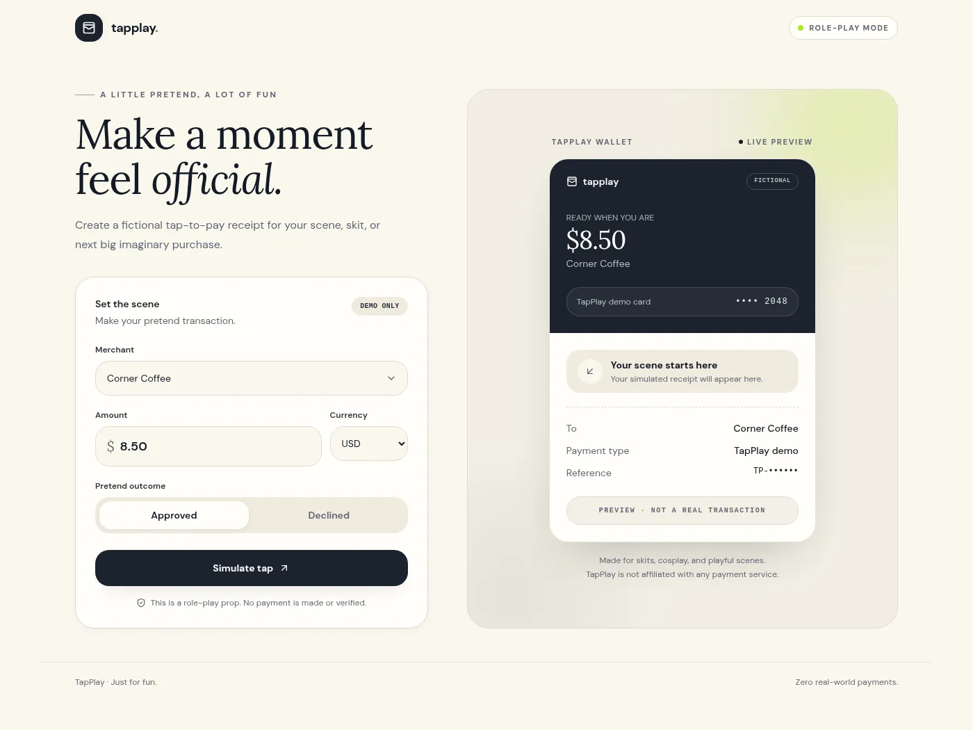 LARP Apple Pay Simulator