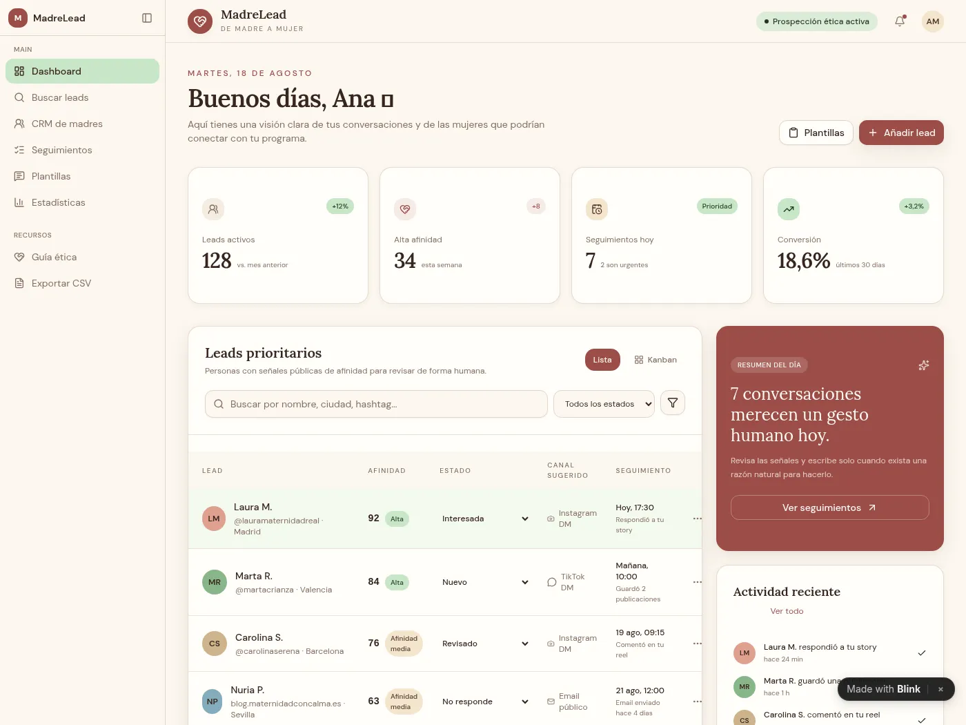 MadreLead CRM