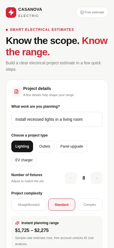 Casanova AI Cost Estimator