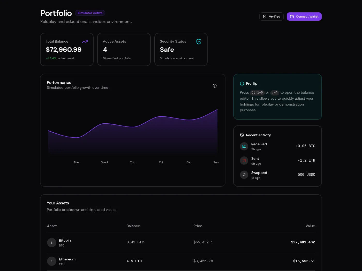 Exodus Wallet Simulator