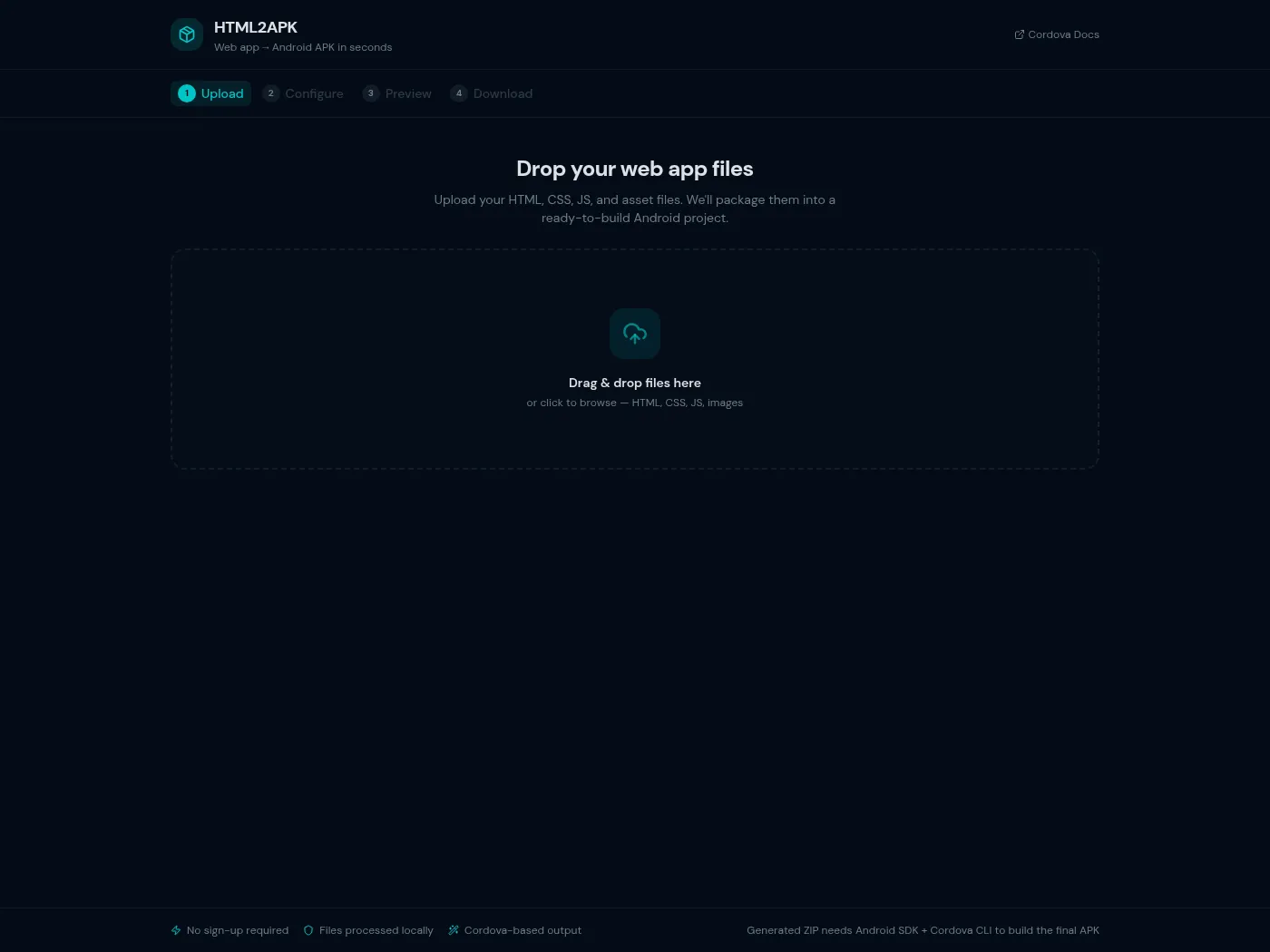 HTML2APK Converter