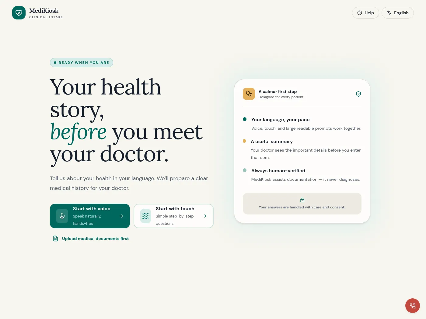 MediKiosk AI Clinical Intake