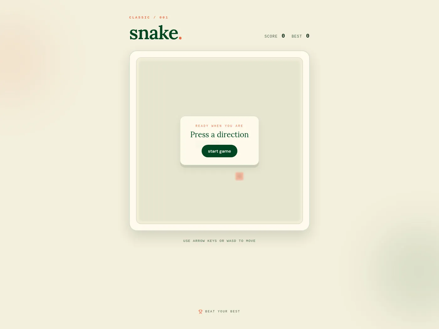 Simple Snake Web Game
