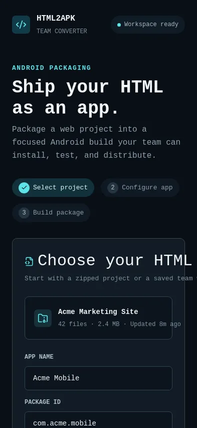 HTML2APK Converter