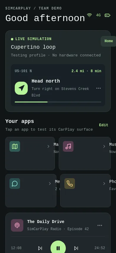SimCarPlay Dashboard