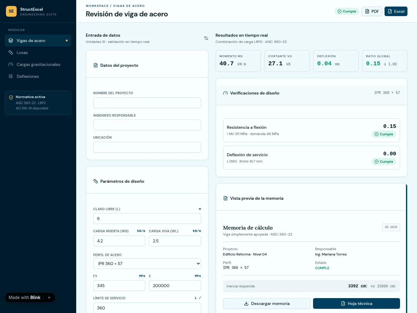 StructExcel Generator