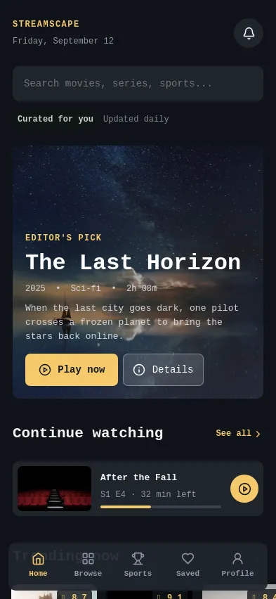 StreamScape Mobile