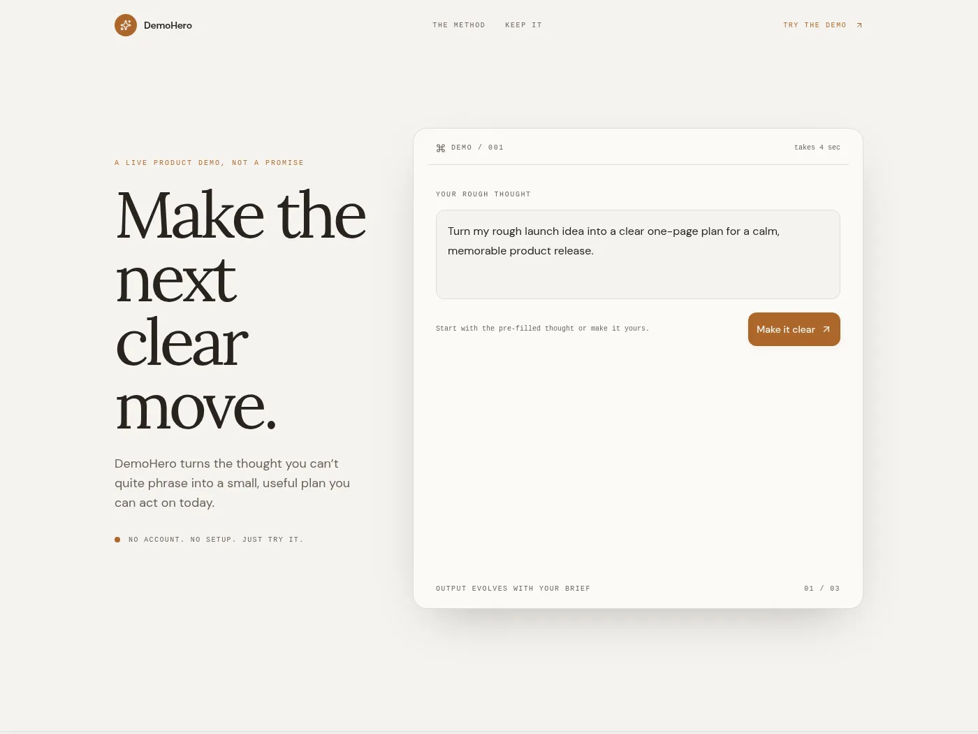 DemoHero Landing Page