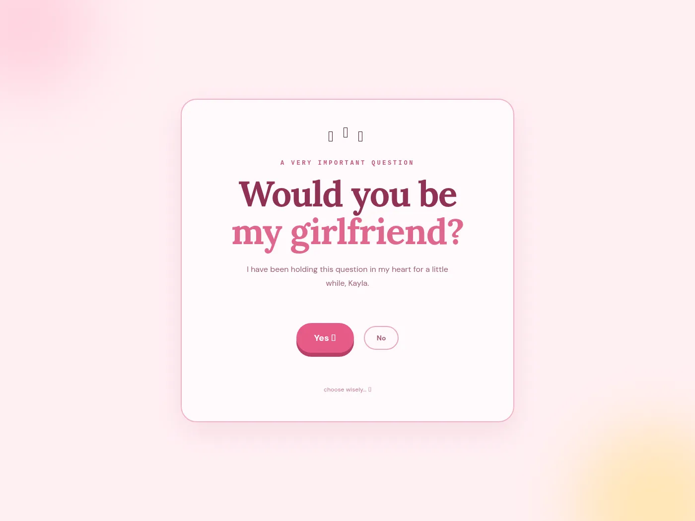 Kayla Proposal Site