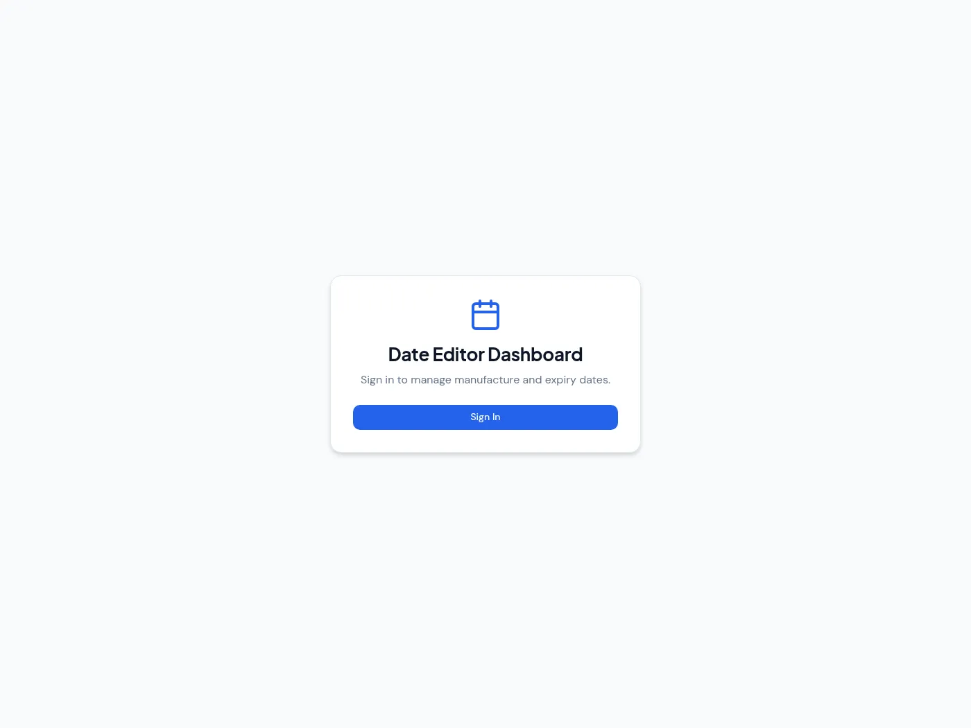 Date Editor Dashboard