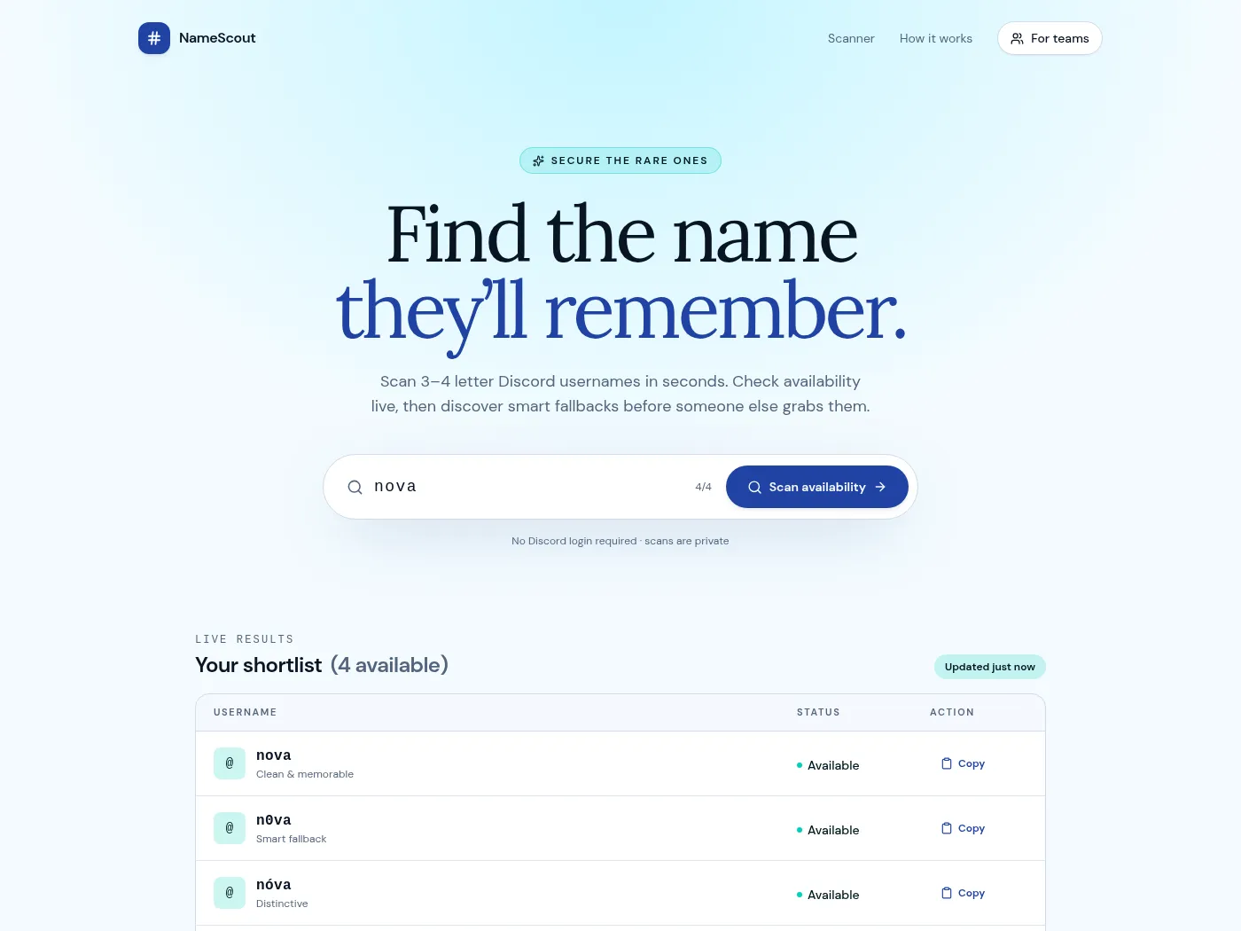Discord Name Scanner