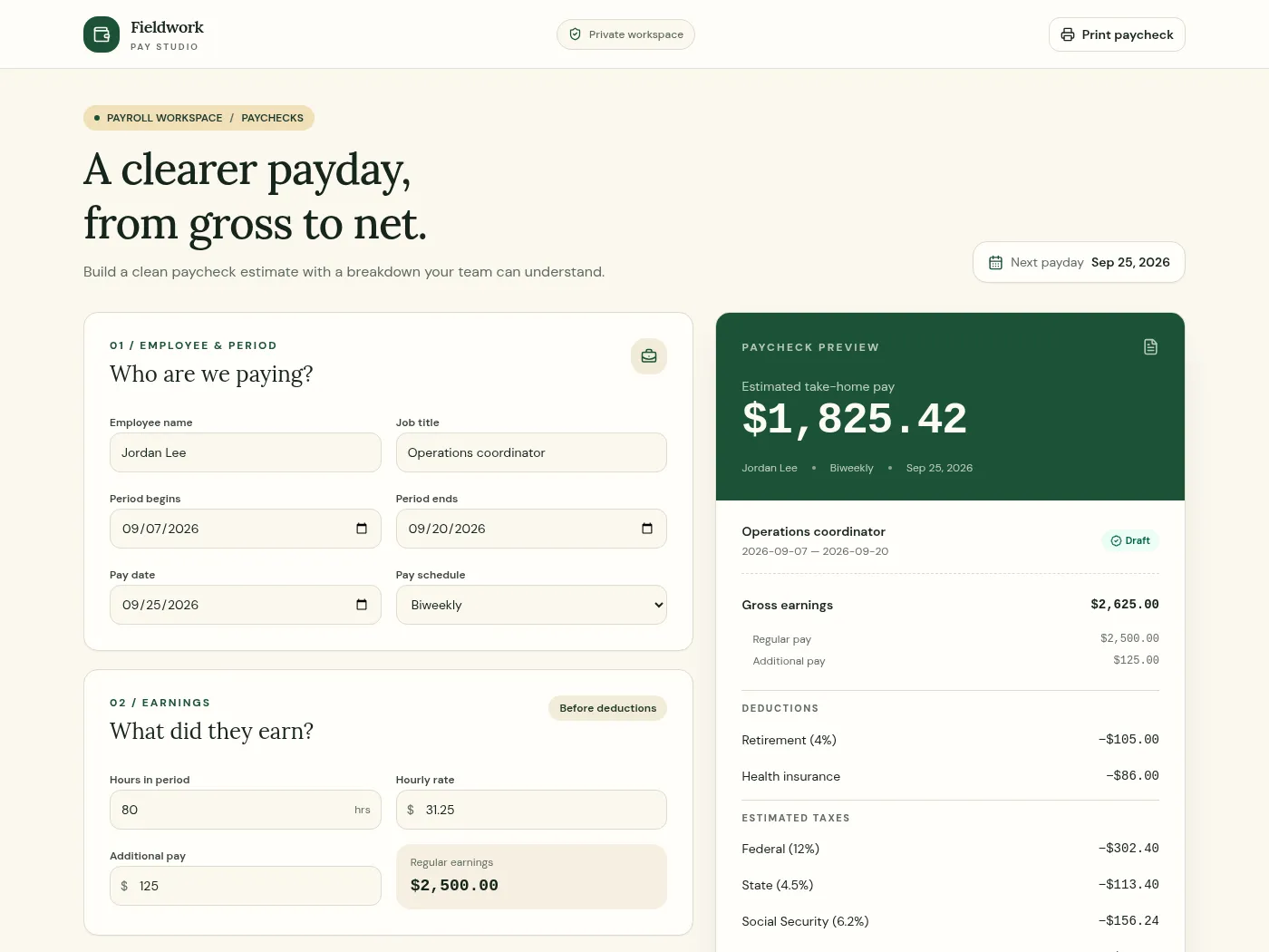 Paycheck Builder