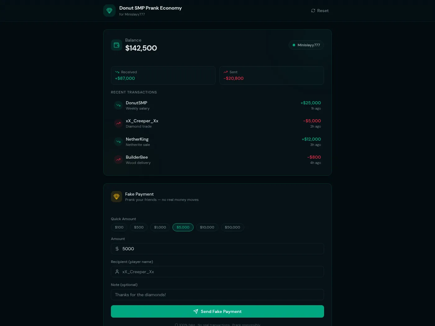 Donut SMP Prank Economy