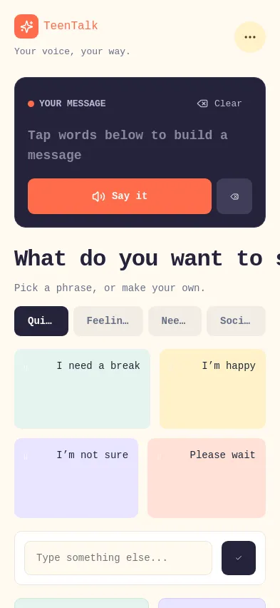 TeenTalk AAC App